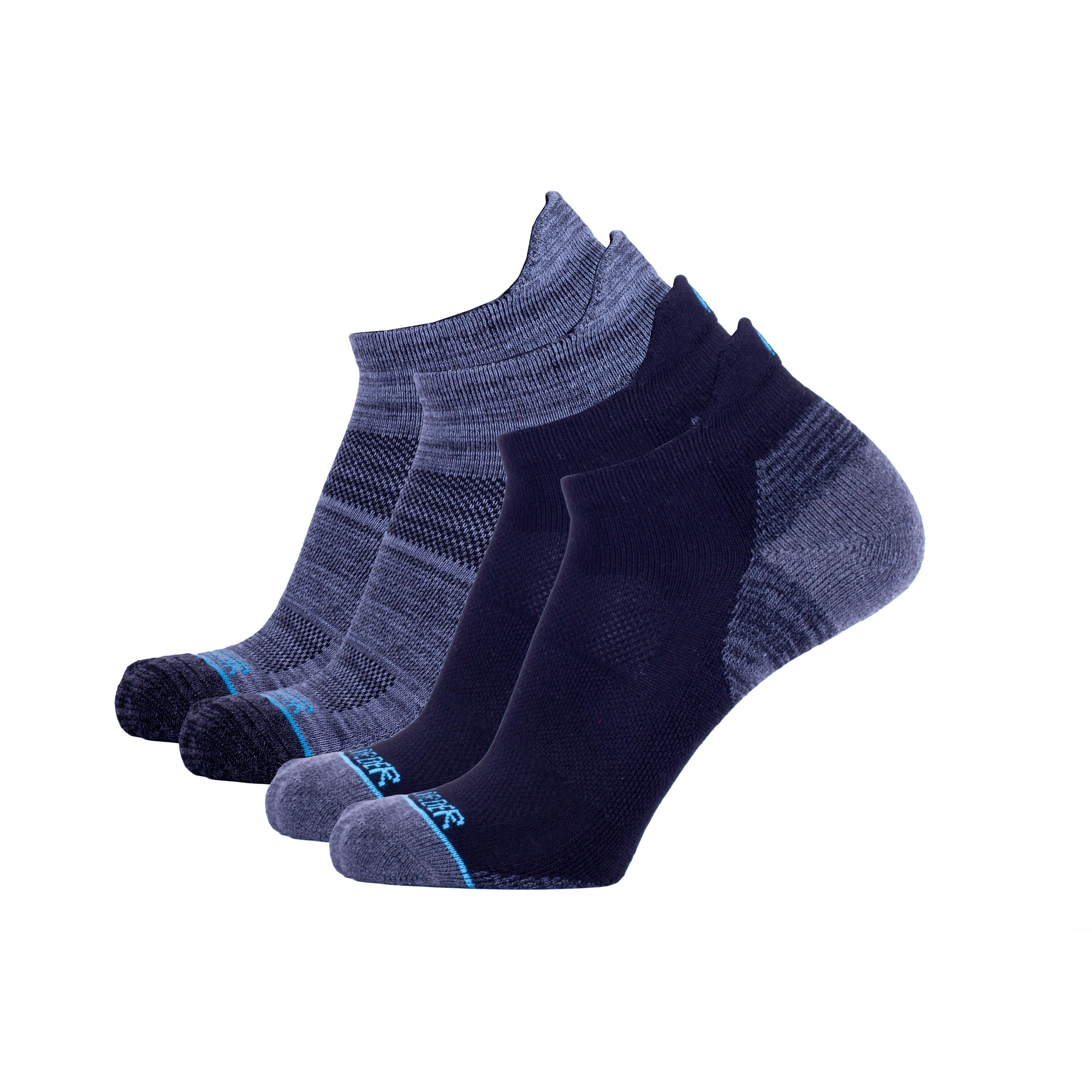 Two-Pack Ankle Socks | Black & Heather Grey | Tall Order